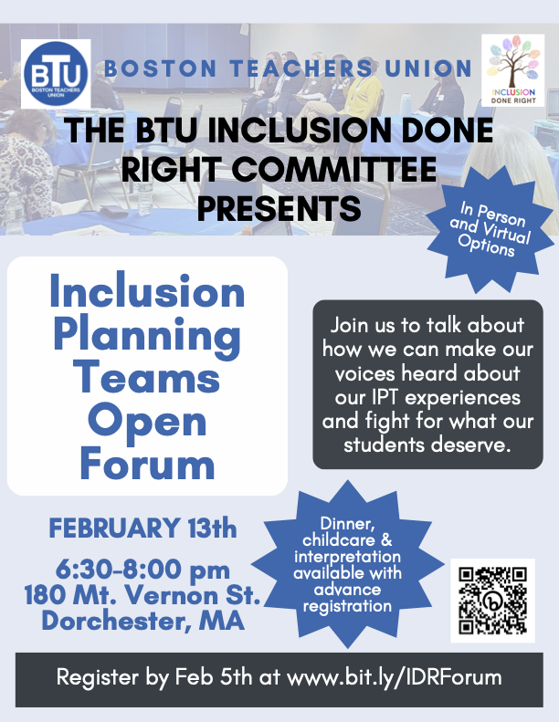 BTU Inclusion Done Right Committee - Boston Teachers Union