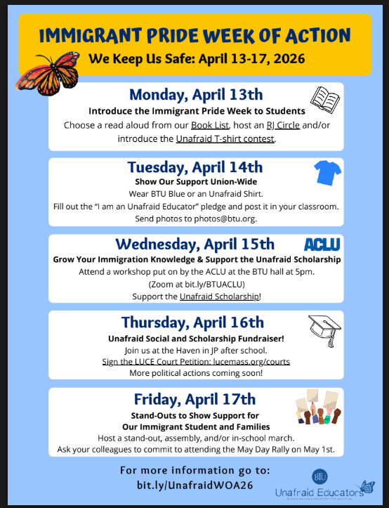 Boston Teachers Union hosts ‘Unafraid Educators’ Immigrant Pride Week ...